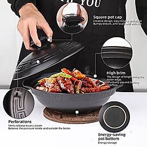 Clay Pot For Cooking, Korean Stone Pot With Lid,Ceramic Casserole Hot Pot Bibimbap And Soup,Clay Pot Serves 2-3 People