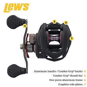 Lew's Tournament MP Baitcast Fishing Reel, Right-Hand Retrieve, 7.5:1 Gear Ratio, 10 Bearing System with Stainless Steel Double Shielded Ball Bearings
