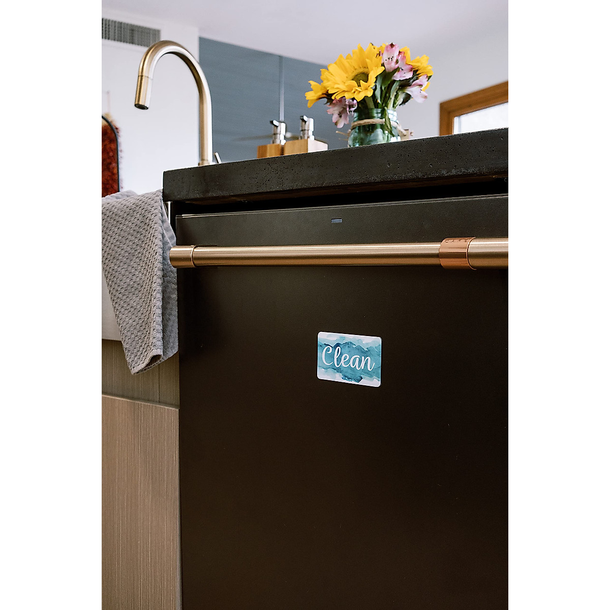 Brothers Bench Aqua & Gray Dirty Clean Dishwasher Magnet, Clean Dirty Magnet for Dishwasher, Universal Dishwasher Magnet Clean Dirty Sign for Kitchen Organization