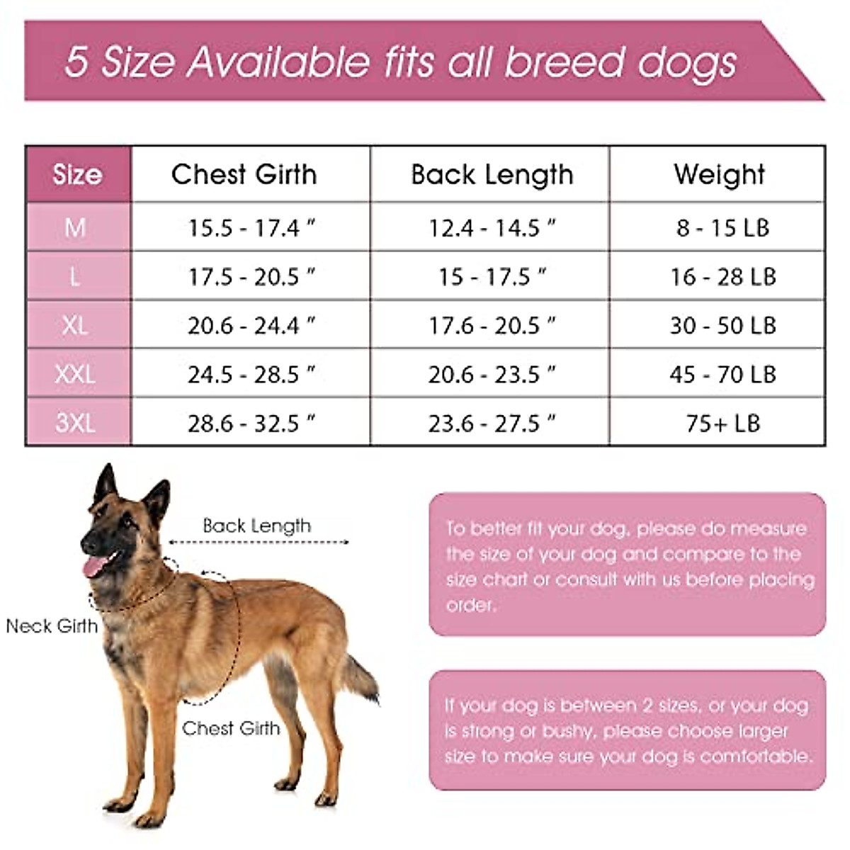 Jiupety Dog Surgical Recovery Suit Adjustable, Not Fit Slim and Long Body, Dog Suit for Surgery Recovery, 3XL Size, Anti-Licking Surgical Dog Onesies, Pink Leopard.