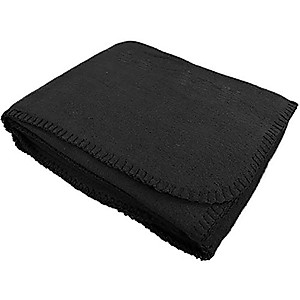 Anico Cozy Polar Fleece Blanket, 50" x 60", Black Throw Blanket