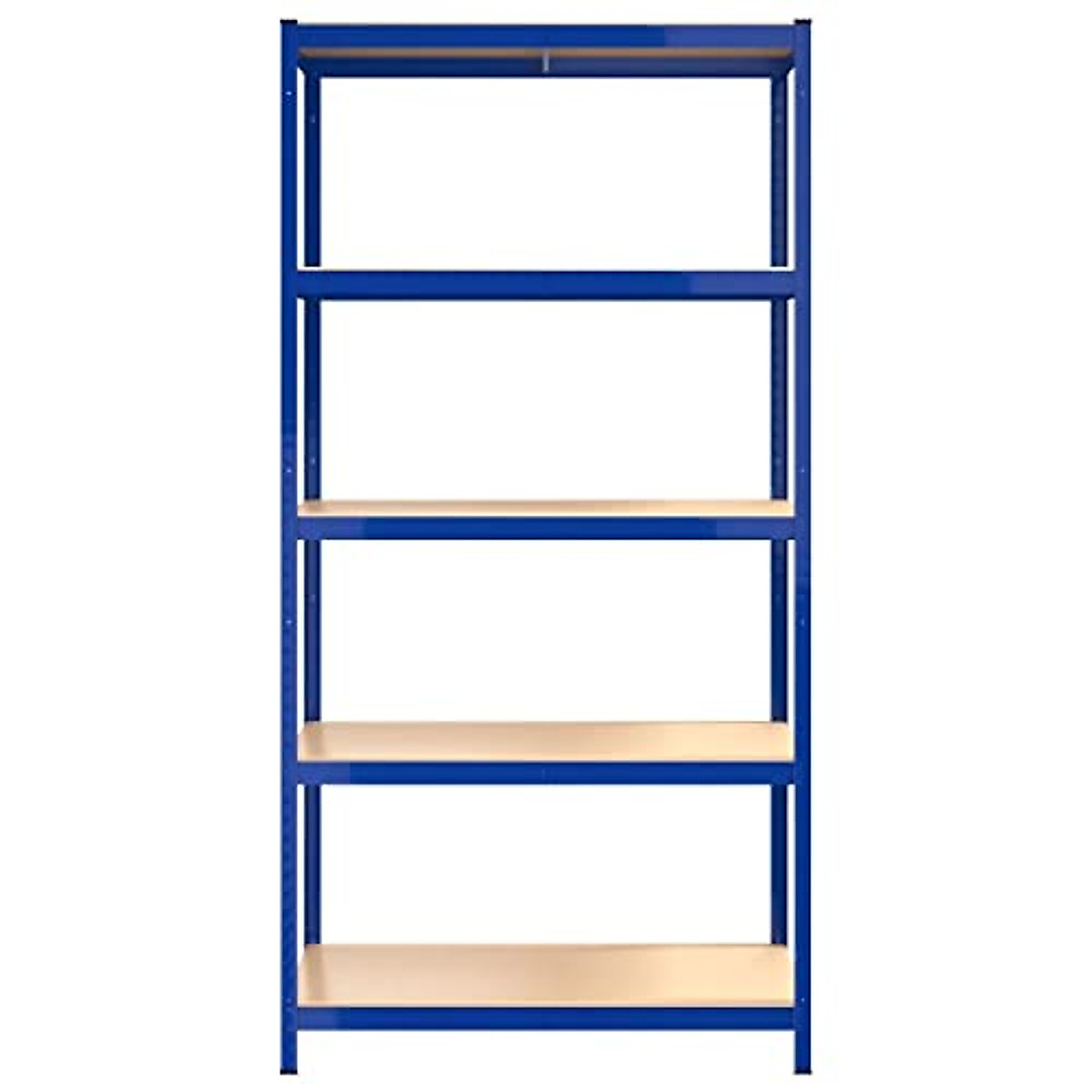 vidaXL - Durable 5-Layer Shelves, 2 pcs, Industrial Style, Galvanized Steel & Engineered Wood, Generous Storage Space, Blue