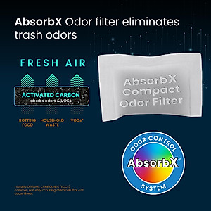 iTouchless 3-Pack AbsorbX Compact Odor Bathroom, Absorbs Garbage Smells, All Natural Activated Carbon, Biodegradable Filters for 2.5-4 Gallon Small Trash Cans