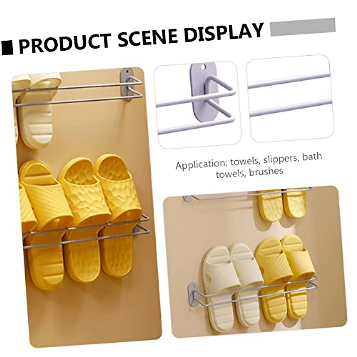 WATIIFUFU 1pc Shoe Storage Rack Adhesive Shoe Organizer Bathroom Towel Rod Wall Mounted Shoe Rack Towel Holder Wall Shoe Rack Organizer Towel Racks Wall-Mounted Carbon Steel Sandal Rack