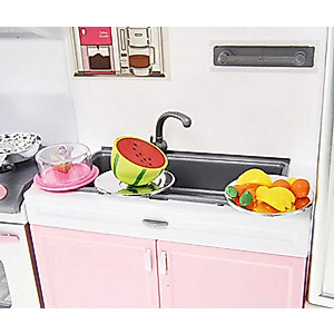 PowerTRC Kids Battery Operated Modern Kitchen Playset Great for Dolls and Toy Figures