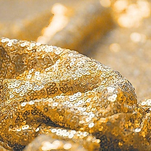 WISPET Gold Sequin Backdrop Curtains 2 Panels 4FTx8FT Glitter Gold Photo Backdrop Drapes Party Wedding Baby Shower Curtain Sparkle Photography Background