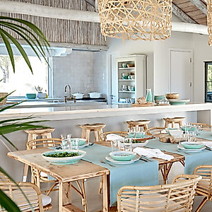 Casafina Ceramic Stoneware 13'' Pasta Serving Bowl - Taormina Collection, Aqua | Microwave & Dishwasher Safe Dinnerware | Food Safe Glazing | Restaurant Quality Tableware