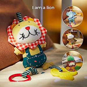 TUMAMA Baby Toys for 0, 3, 6, 9, 12 Months, Handbells Baby Rattles, Soft Plush Early Development Stroller Car Toys for Infant, Newborn Birthday Gifts, 4 Pack