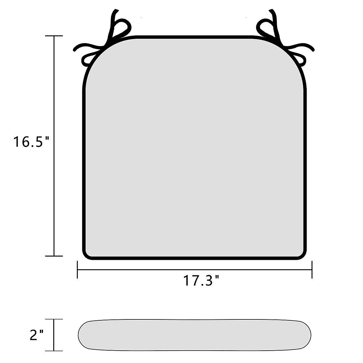INFBLUE Outdoor Chair Cushions for Patio Furniture - Round Corner Outdoor Chair Cushions Water Resistance Seat Cushions with Ties