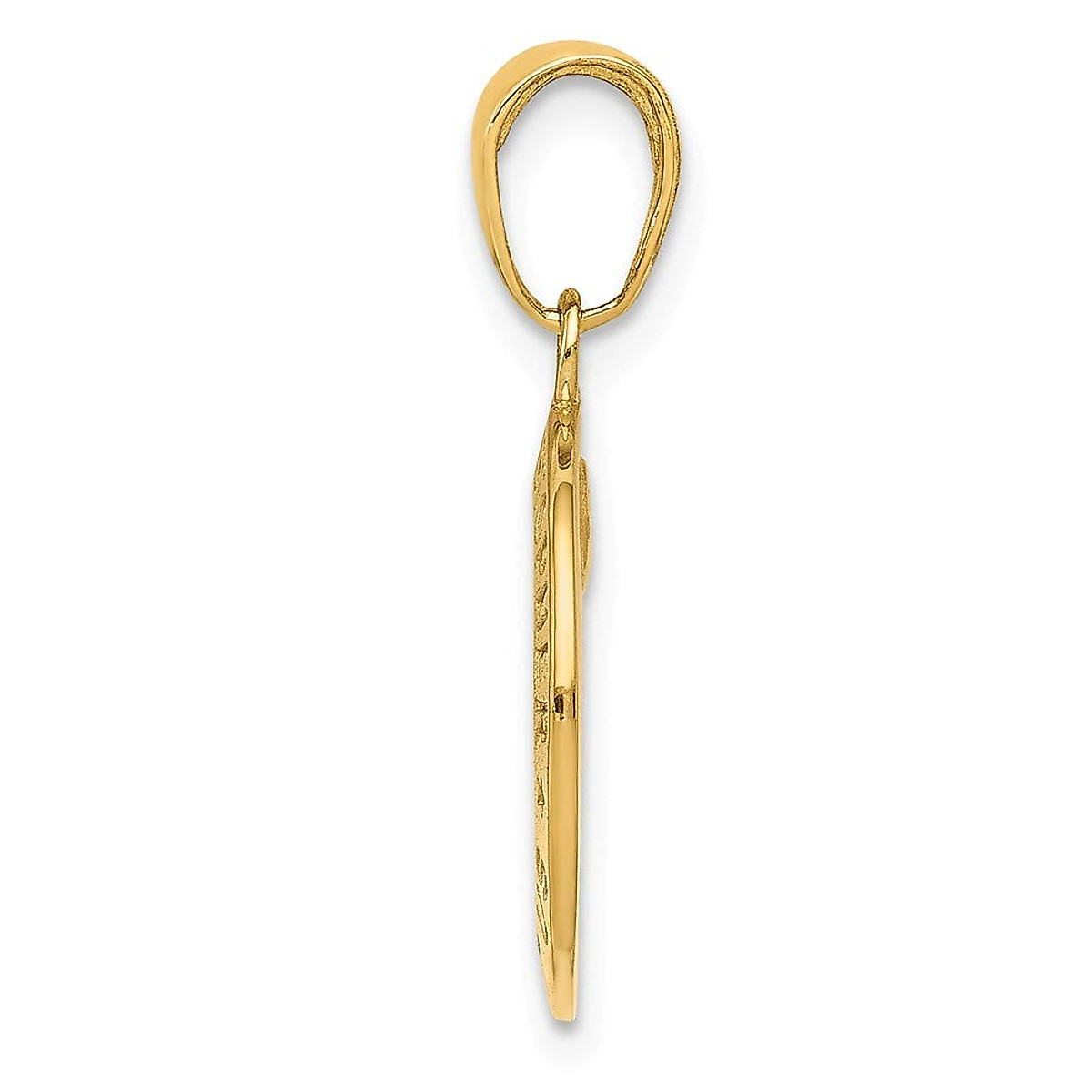 FB JEWELS Solid 14K Yellow Gold Saint Christopher Medal Charm (0.59 x 0.87 Inches)