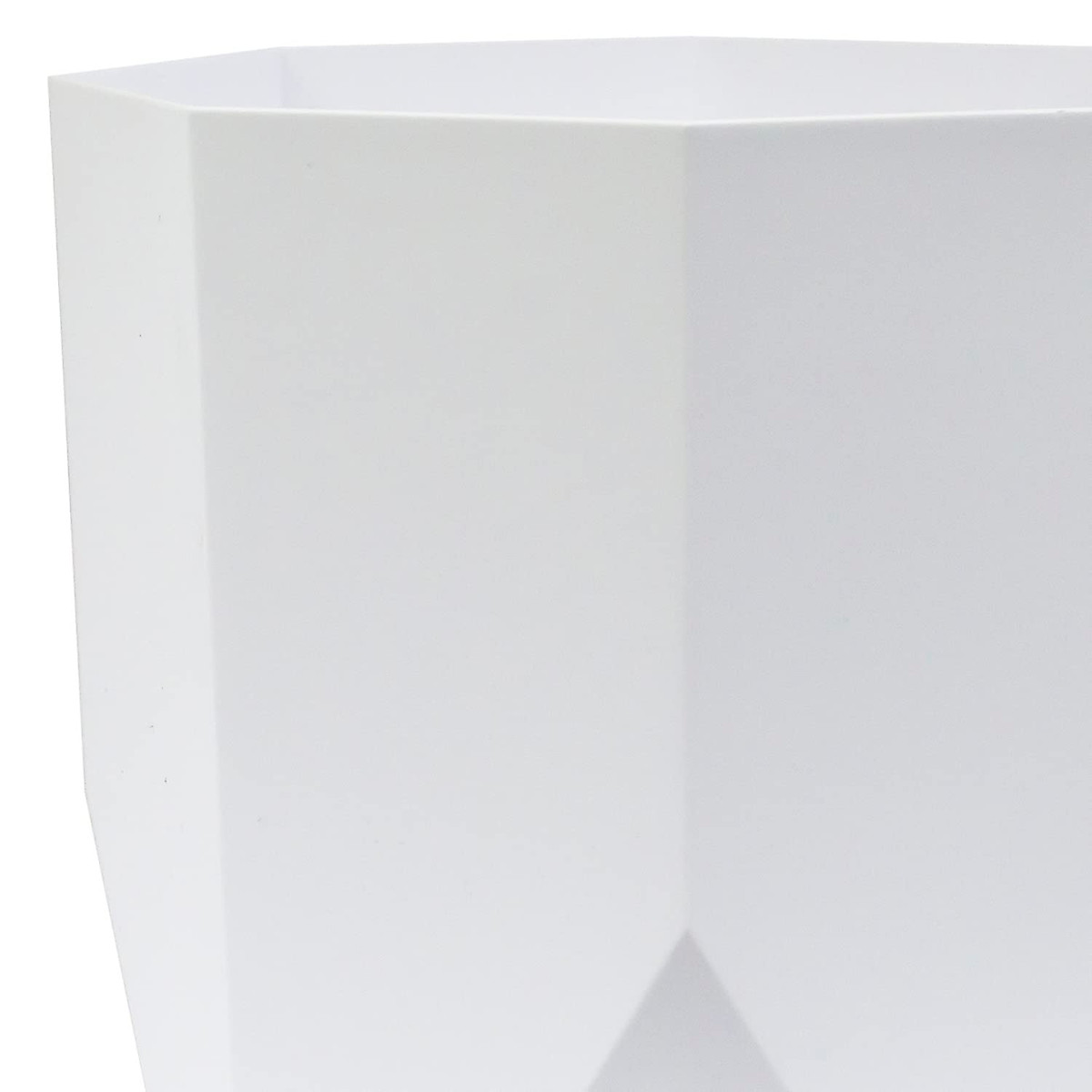 Bloem Tuxton Modern Hexagon Small Planter: 10" - Casper White - Matte Finish, Durable Resin, Modern Design, Optional Drainage Holes, for Indoor and Outdoor Use, Gardening, 2.7 Gallon Capacity