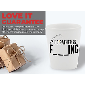 Bubble Hugs Fisherman Shot Glass - I'D Rater Be F Ing - Funny Witty Fish Fisherman River Fishing Lures Flounder Net Present for Dad Uncle Mom