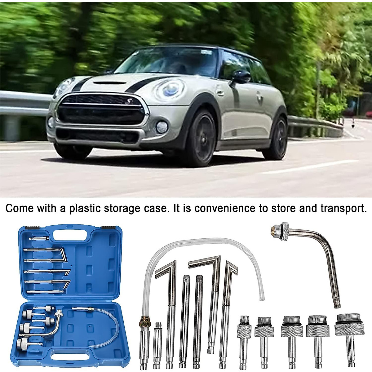 BTSHUB 13Pcs/Set Oil Fill Adapter, ATF Adapters for Transmission Fluid Oil Filling Filler Connector Tool Kit Fit for Ford/VW/Audi/Honda