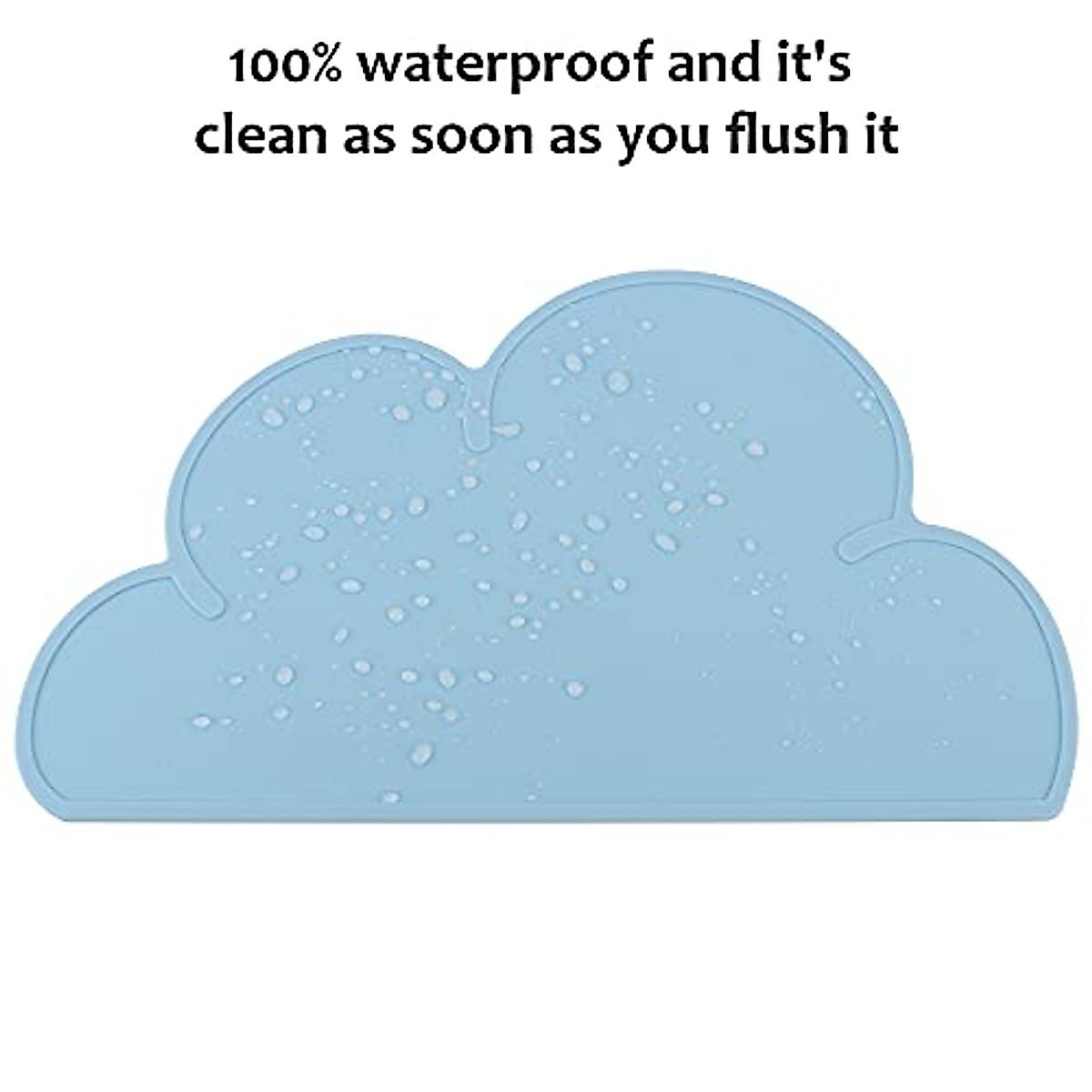 DesignSter Pet Food Mats–Dog Cat Feeding Mat Top Grade Cloud Silicone Pad Anti-Slip Waterproof Anti-Slip Bowl Placemat (Blue)