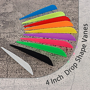 Letszhu Arrows Vanes 4 Inch Plastic Feather Fletching for DIY Archery Arrows 50 Pack (Orange)