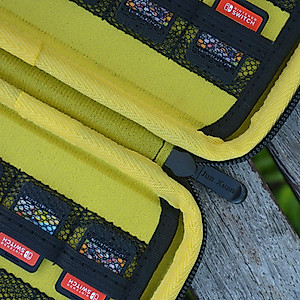 Game Card Holder Storage Case for Nintendo Switch or PS Vita or SD Memory Cards (Black/Yellow)