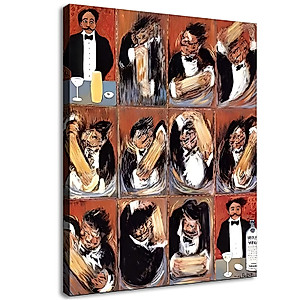 Martini Yes Painting Vintage Giclee Canvas Prints Wall Art Décor - Framed 16"x20"
