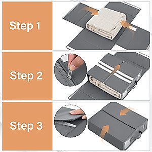 GARPROVM 4 Pack Bed Sheet Organizer, Closet Organizer Storage for Queen/King Sheet Sets, Duvet Covers, Pillow Covers and Blankets