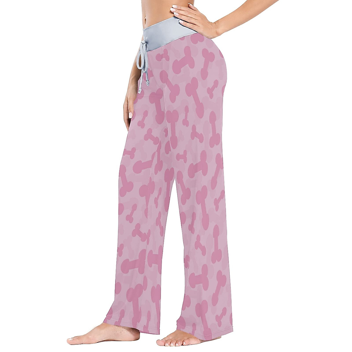 UWSG Women's Penis Seamless Pattern Pajama Pants Sleepwear Loose Lounge Pants Wide Leg Drawstring Pajama Bottoms