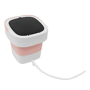 Portable Washing Machine, 12L Mini Foldable Washer with 3 Modes Deep Cleaning for Underwear Small Items Apartment Dorm RV Travel laundry (Pink, 12L)