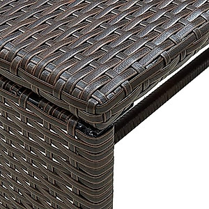 Camerina 4 Piece Patio with Cushions Patio Furniture Sets Outdoor Sectional Furniture Conversation Sets Patio Furniture Set Rattan Brown