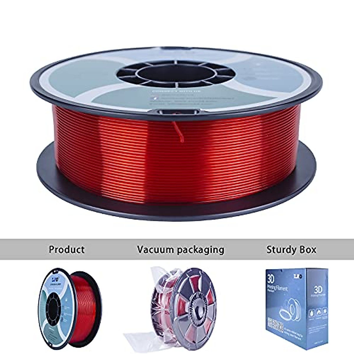 ZIRO PLA Translucent Filament 1.75mm,3D Printer Filament PLA PRO Translucent Series 1.75 1KG(2.2lbs), Dimensional Accuracy +/- 0.03mm,Translucent Red