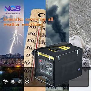 NGB Outdoor Generator Cover for 3700-7250W Inverter Generators Made of 600D+210D Double Layer Heavy-Duty Waterproof Fabric With Visible Operating Window Generator Running Cover 24.8"Lx20.2"Wx20.8"H .