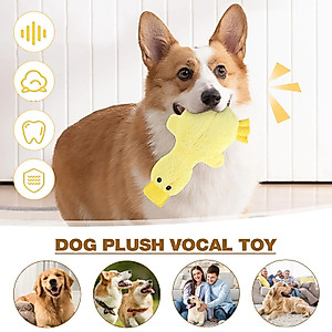 FLYUFO Dog Chewing Duck, Built in Sound Stuffed Dog Toys, Bite Resistant Squeaky Plush Pet Toys, Durable Dog Teething Toys, Lightweight Puppy Plushie Supplies, Dog Plush Toys for Pet Dogs and Puppies