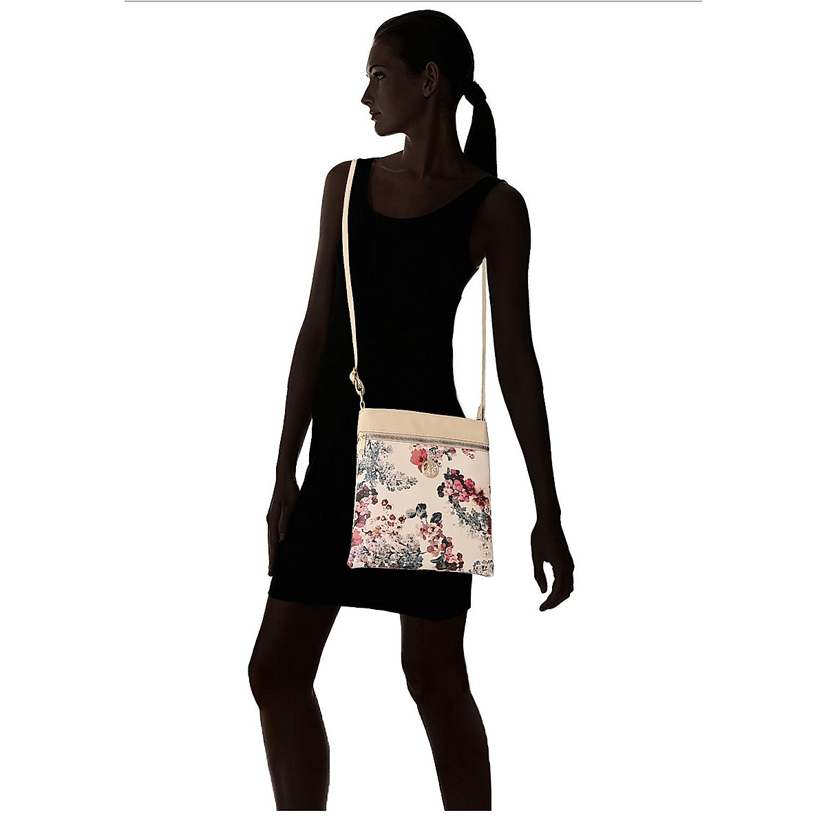 Joyzeal Crossbody Bag Multi Zipper Pocket Bag Flower Design Handbag Purse for Women Shoulder Bag