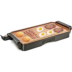 Extra-Large Nonstick Ceramic Electric Griddle - Make up to 12 Pancakes or Eggs at Once