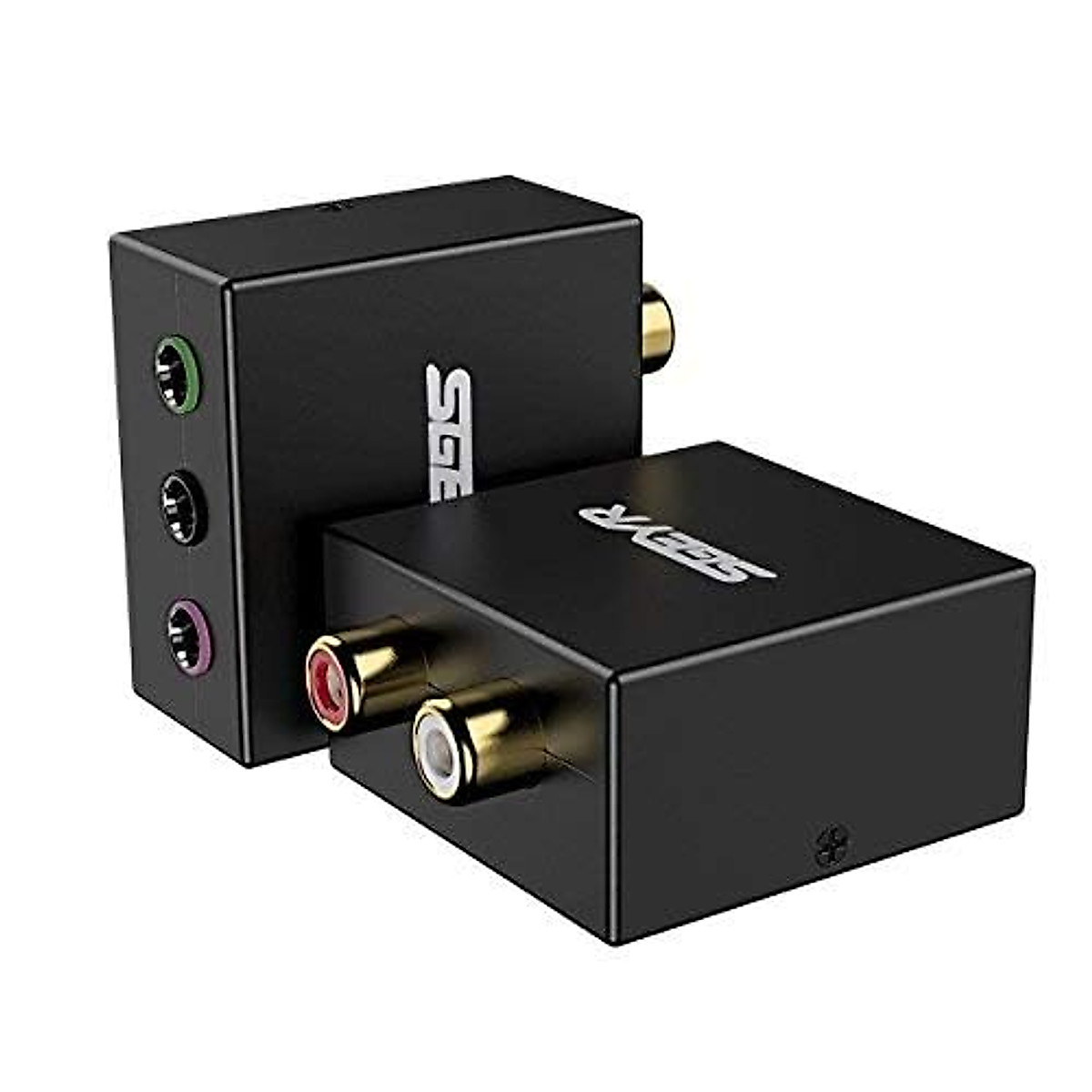 SGEYR 5.1 Audio Console Adapter Convert Stereo RCA to 3 x 1/8 (3.5mm) Jack Bidirectional Conversion for 5.1 Multimedia Speaker