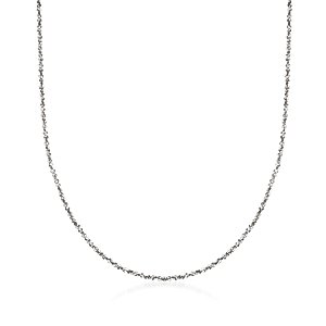 Ross-Simons Italian 1mm 14kt White Gold Twisted Sparkle-Chain Necklace. 18 inches
