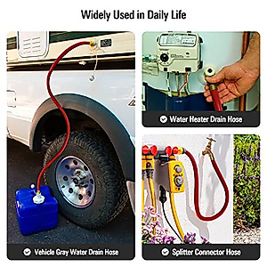 Solution4Patio Homes Garden 3/4 in. x 4 ft. Short Garden Hose Red Lead-in Hose Male/Female, No Leaking, Solid Brass Fitting for Water Softener,Dehumidifier,Vehicle Water Filter 12 Year Warranty