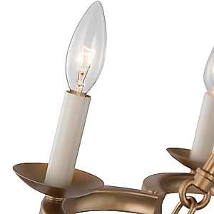 classy leaves Gold Chandeliers for Dining Room, 6-Light Wagon Wheel Chandelier with White Candle, Modern Chandelier Light Fixture Island Light for Kitchen Island, Living Room, Bedroom