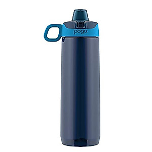 Pogo Active BPA-Free Tritan Plastic Leak-Proof Water Bottle with Soft Straw, 32 oz, Academy Navy