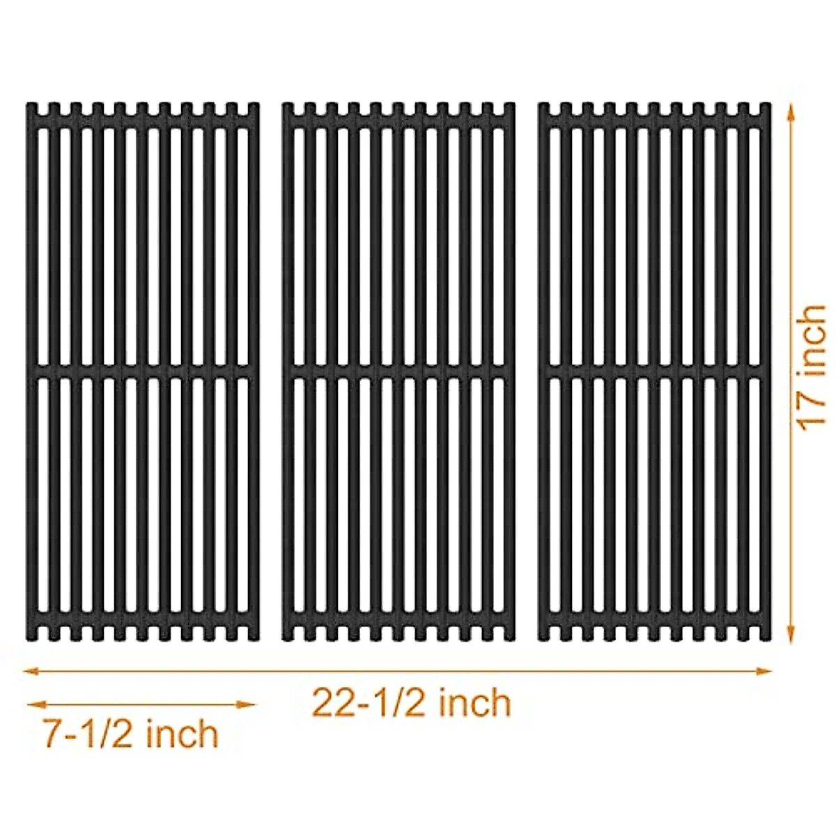 Blackhoso Grill Grates Replacement Parts for CharBroil Tru-Infrared 463243016 463367016 466242516 466242515 463342620, Cast Iron Infrared Grill Grates for Charbroil 2 3 4 5 6 Burner Gas Grills