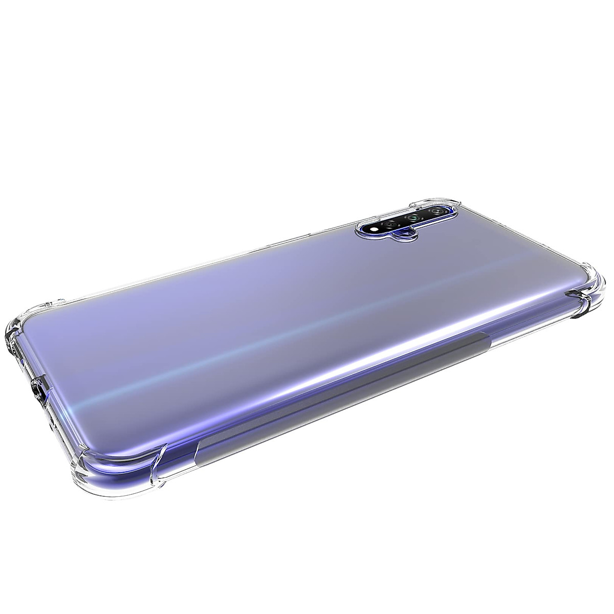 TiYa USTIYA Case Clear for Huawei Nova 5T / Honor 20 Crystal TPU Four Corners Protect Camera Cover Transparent Soft Phone Case