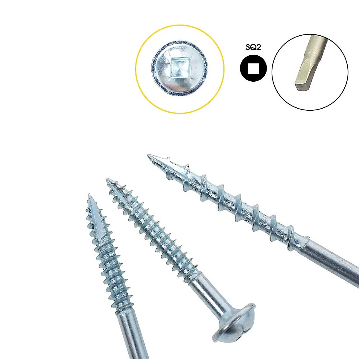 100 Pack Pocket Hole Screws 1 inch Coarse Thread Self Tapping Screw #2 Square Drive Screw for Pocket Hole Jig with Storage case