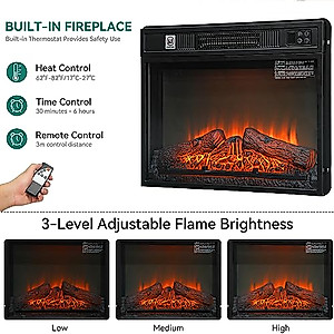 YITAHOME 70 Inch Electric Fireplace TV Stand for up to 80 Inch TVs, LED Entertainment Center with Fireplace for Living Room, Farmhouse Fireplace TV Cabinet with Storage (Grey)