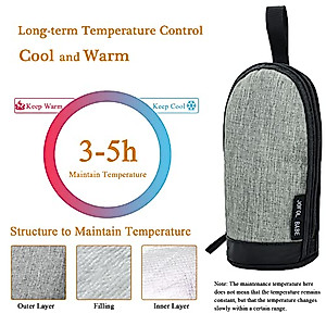 JOFOL BABE-Bottle Bag Breastmilk Cooler Bag Travel,Baby Bottle Cooler Bag Bottle Bag,Breastmilk Cooler Bag Insulated Bottle Bag,Insulated Baby Bottle Bag for Daycare (Gray, Standard)