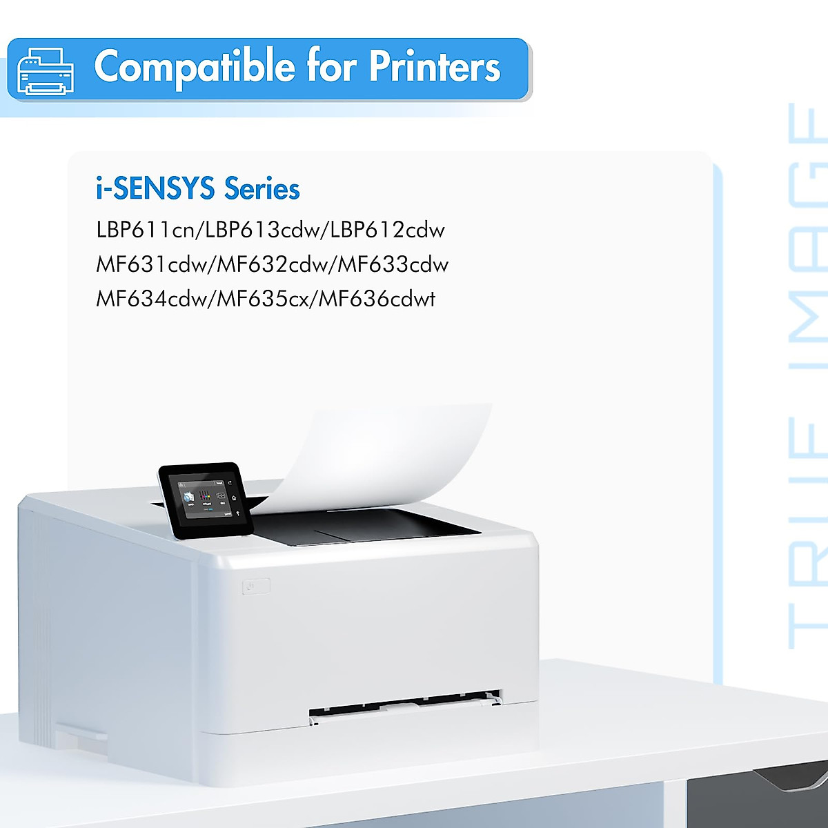 TRUE IMAGE Compatible Toner Cartridge Replacement for Canon 045 045H MF634Cdw Toner Canon Color ImageCLASS MF634Cdw MF632Cdw LBP612Cdw MF632 LBP612 Ink Printer (Black Cyan Yellow Magenta, 4-Pack)