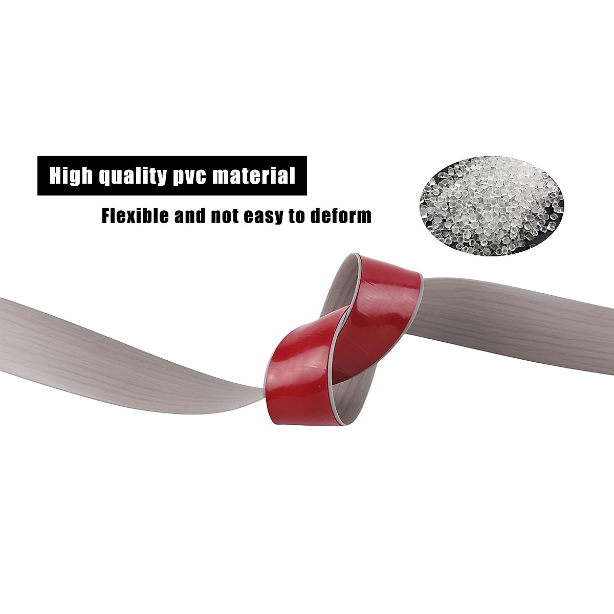 6.56 ft Floor Divider Strip Self Adhesive 2 inch Wide Floor Threshold Strip Vinyl Floor Edge Trim Floor Gap Covering Connecting Strip (Ash Wood Grain)