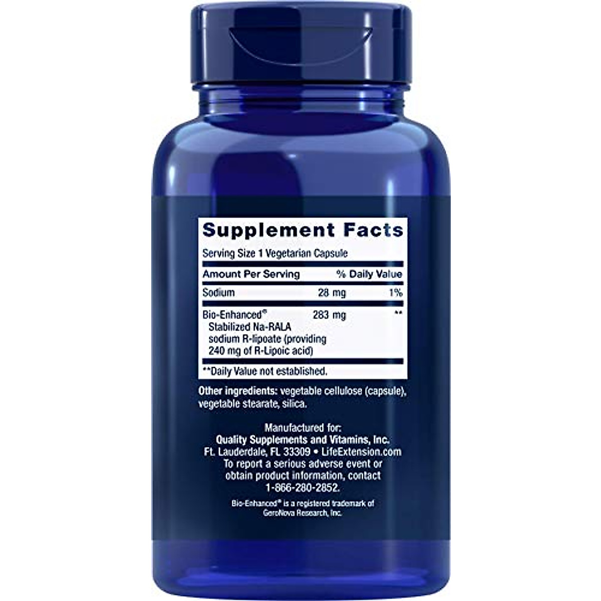 Life Extension Super R Lipoic Acid 240mg, 90 Capsules, Vegetarian