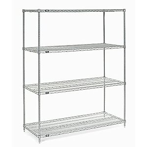 Nexel Chrome Wire Shelving, 60" W X 24" D x 86" H