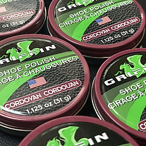 Griffin Leather Shoe Polish Cordovan 1.125 oz Made in The USA Shoe Shine, Polish, Restore