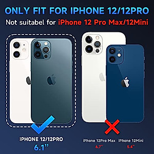 ONOLA Magnetic Case for iPhone 12 Case, iPhone 12 Pro Case [Compatible with Magsafe] [with 2 pcs Tempered Glass Screen Protector] Heavy-Duty Slim Shockproof Case for iPhone 12/12 Pro (Black)