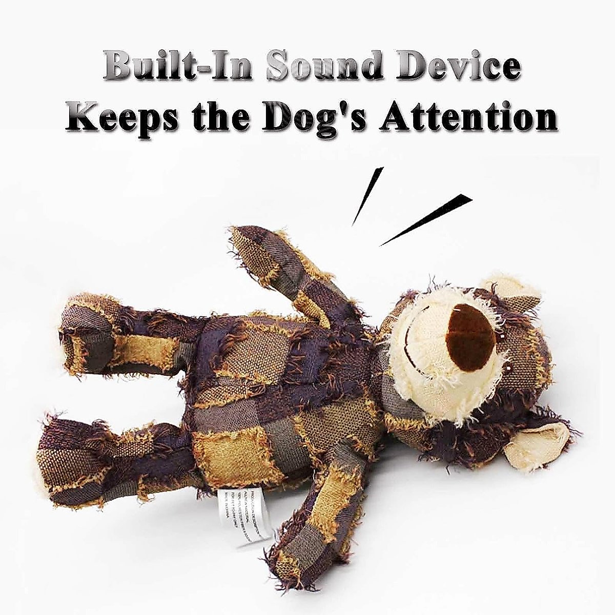 2023 New Indestructible Robust Bear【large】Plush Dog Toy, Indestructible Squeaky Toys for Dogs, Durable Dog Toys for Aggressive Chewers, Chew Toys for Dogs, Interactive Dog Toys for Boredom (A-Brown)