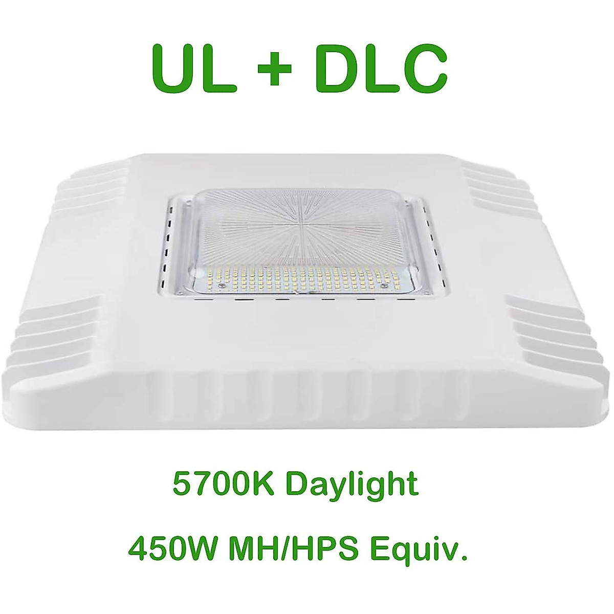 150W LED Canopy Ceiling Light - Ultra Efficient Recessed Surface Mount Gas Station Light - High Bay Carport or Parking Garage Lamp 19500lm 5700k UL DLC Approved (150w 5700K-100-277V)