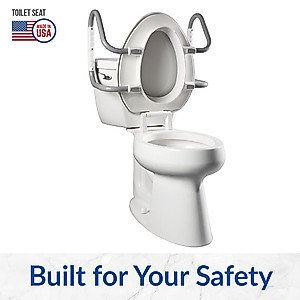Bemis Assurance 3" Raised Toilet Seat with Clean Shield & Support Arms, Elongated, White