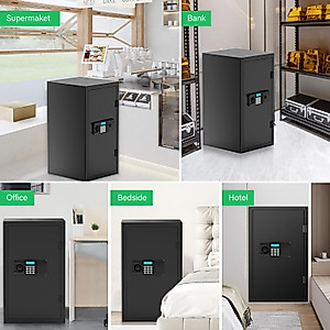 6.0 Cubic Large Home Safes Water and Fireproof, Anti-theft Document Safe Box with Removable Drawer & Shelf, Digital Fire Proof Safe for Home Money Jewelry Valuables